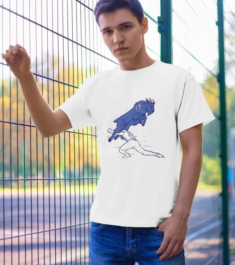 Buffalo Bills Josh Allen Goat 17 Jumping Over Defender Football Play T-Shirt