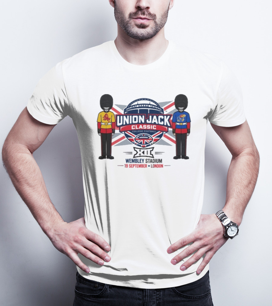 Kansas Jayhawks Vs Arizona State Union Jack Classic 2026 Wembley Stadium London 19 September T-Shirt