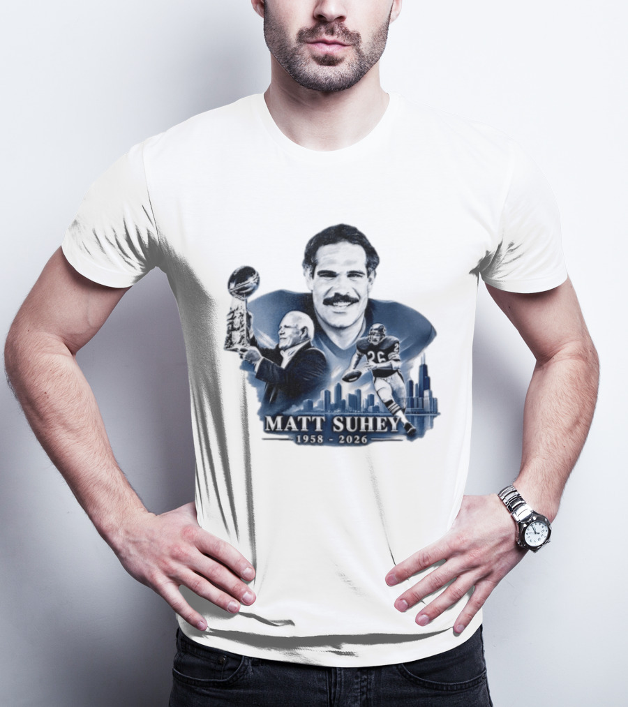 RIP Matt Suhey 1958 2026 Rest In Power With Trophy And Football Player T-Shirt