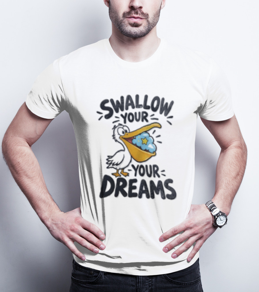 Swallow Your Your Dreams Pelican Star Cloud Image T-Shirt
