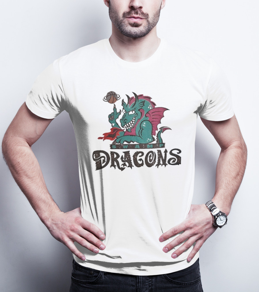 Swamp Dragons Basketball Fire Breathing Monster T-Shirt