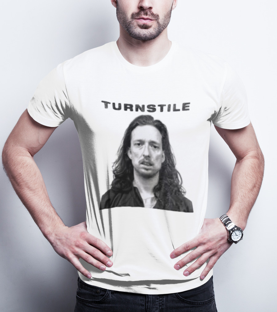 Turnstile Man Black And White T-Shirt
