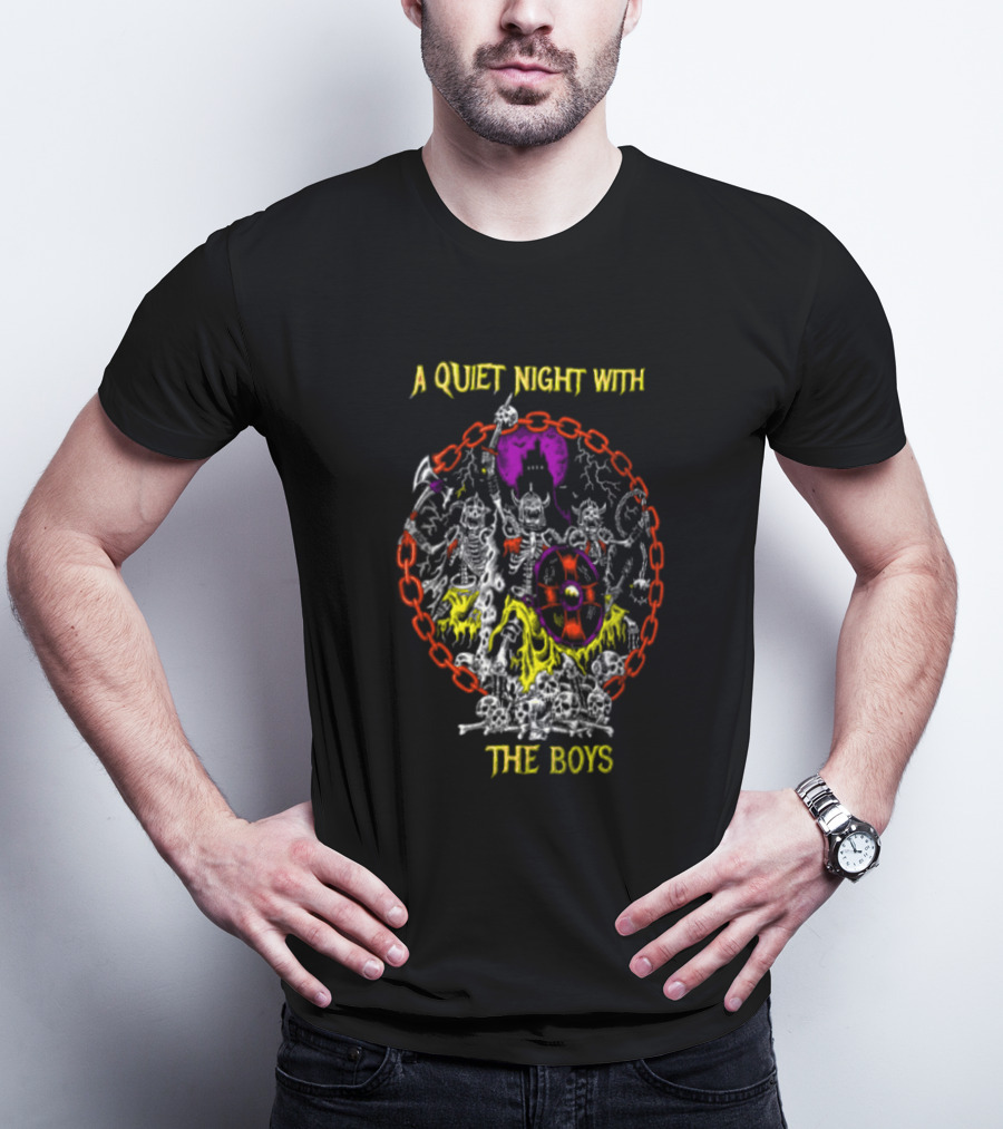 A Quiet Night With The Boys Skeleton Warriors Viking Horde T-Shirt
