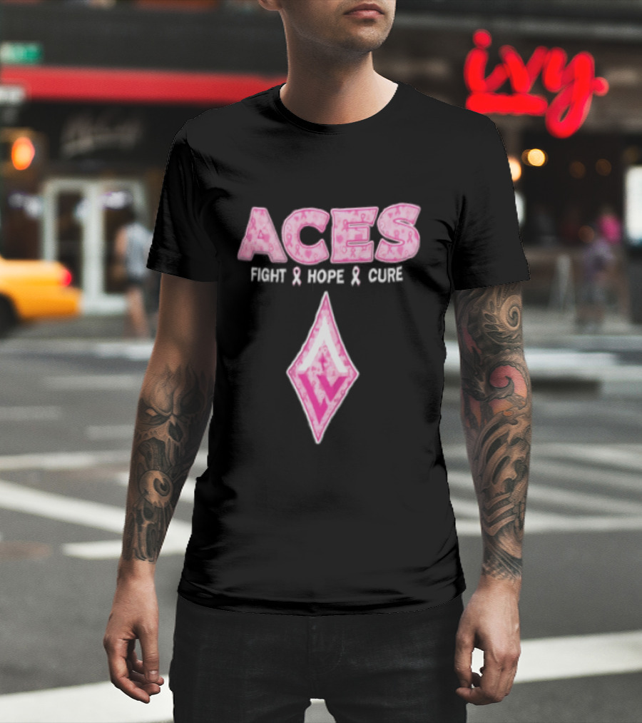 Aces Fight Hope Cure Pink Ribbon Las Vegas Aces T-Shirt