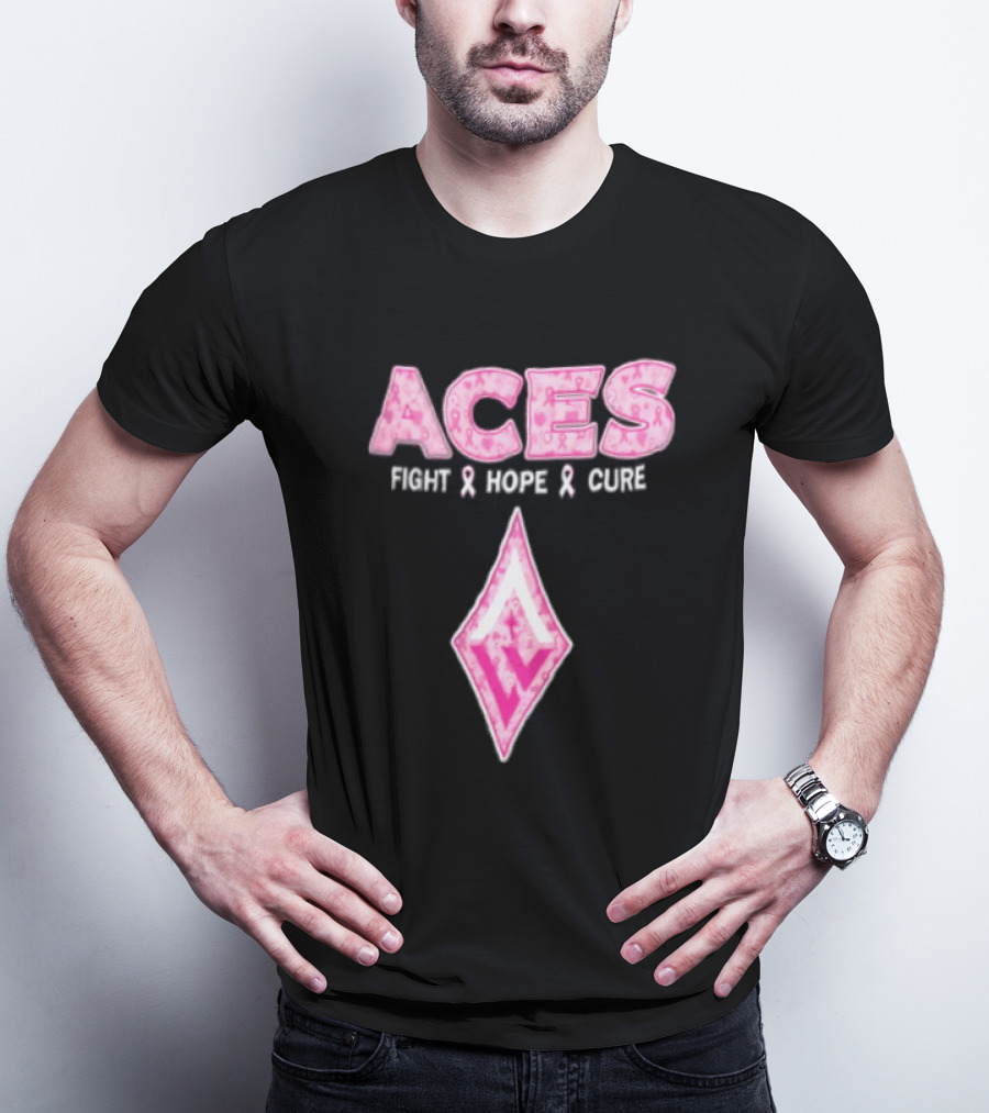 Aces Fight Hope Cure Pink Ribbon Las Vegas Aces T-Shirt