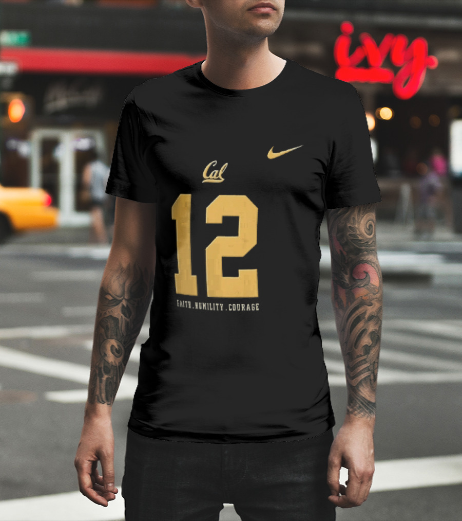 California Golden Bears Number 12 Nike Faith Humility Courage T-Shirt