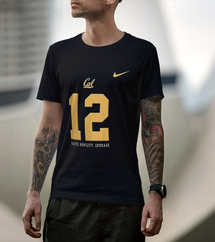 California Golden Bears Number 12 Nike Faith Humility Courage T-Shirt