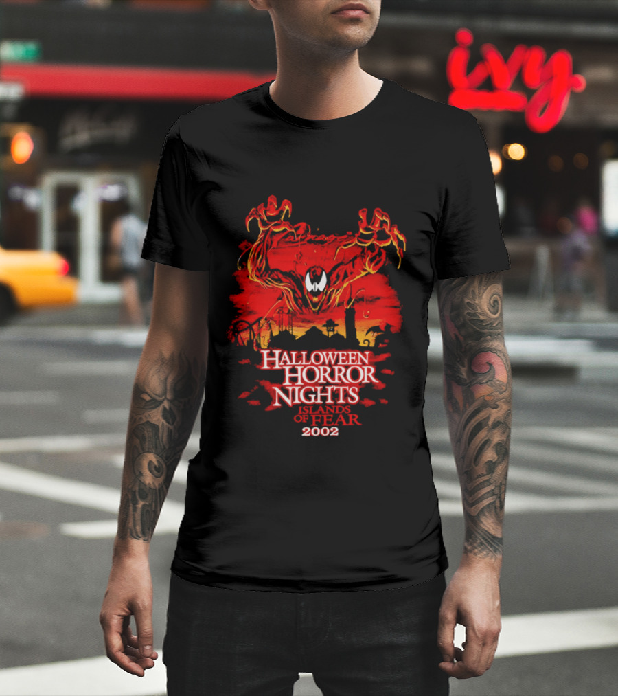 Carnage Halloween Horror Nights Islands Of Fear 2002 T-Shirt