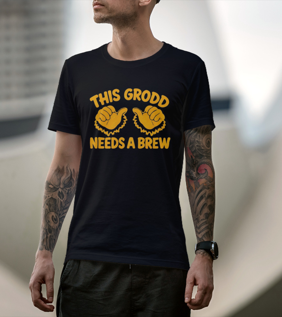 This Grodd Needs A Brew Funny Gorilla Grodd Thumbs Up T-Shirt