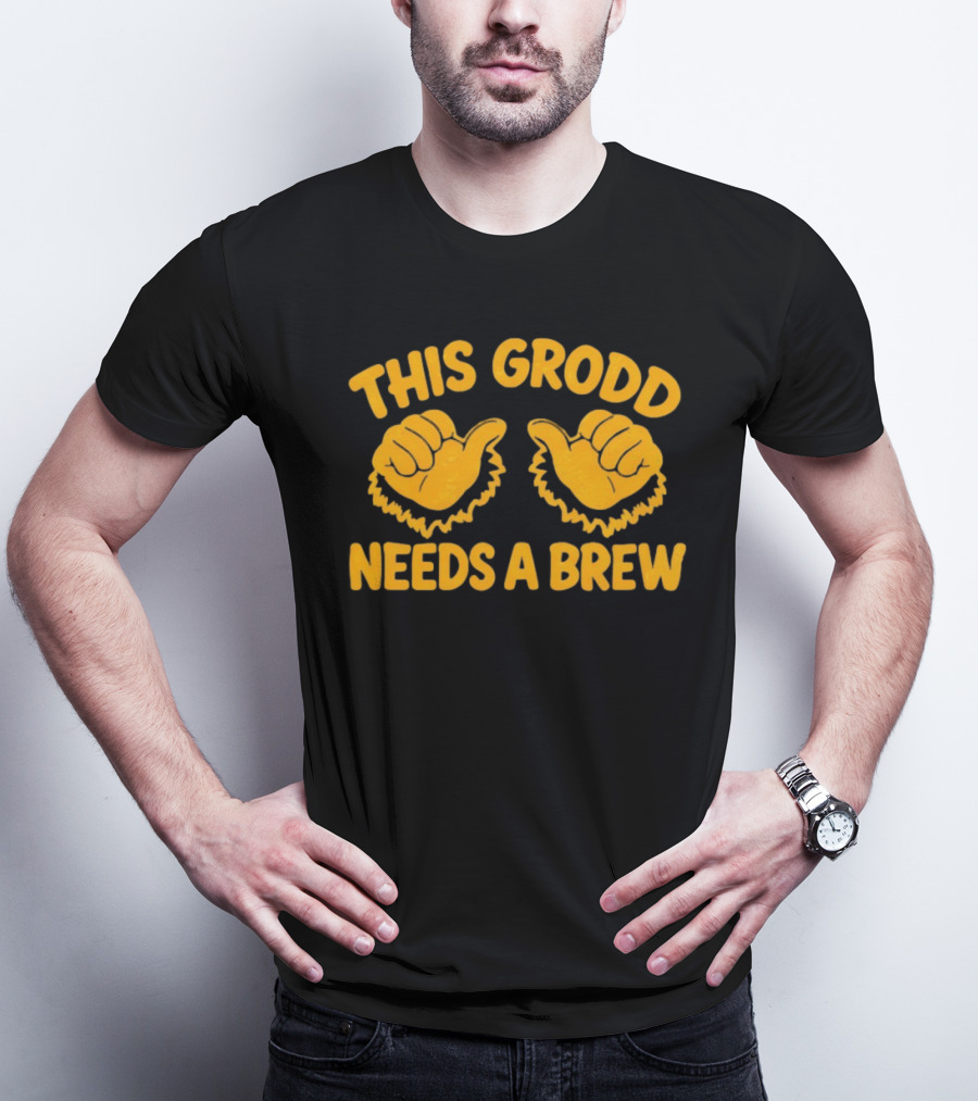 This Grodd Needs A Brew Funny Gorilla Grodd Thumbs Up T-Shirt