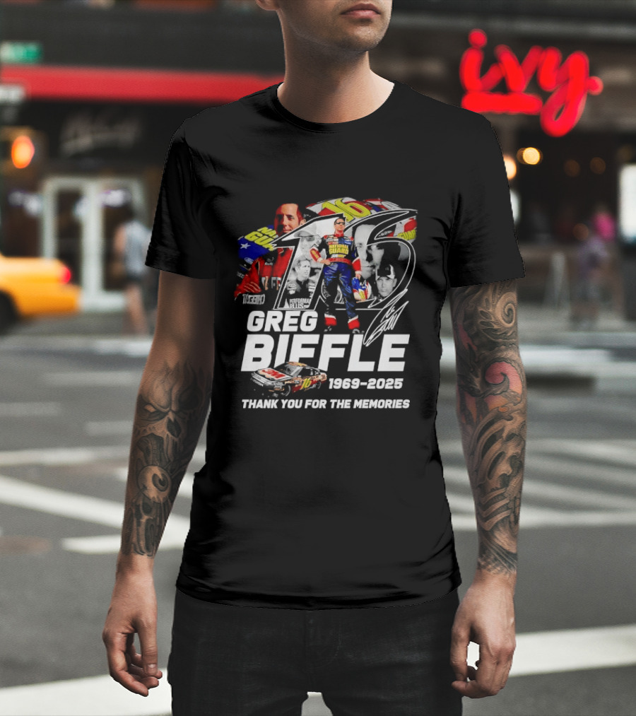 Greg Biffle 1969 2025 NASCAR Racing Career Thank You For The Memories T-Shirt