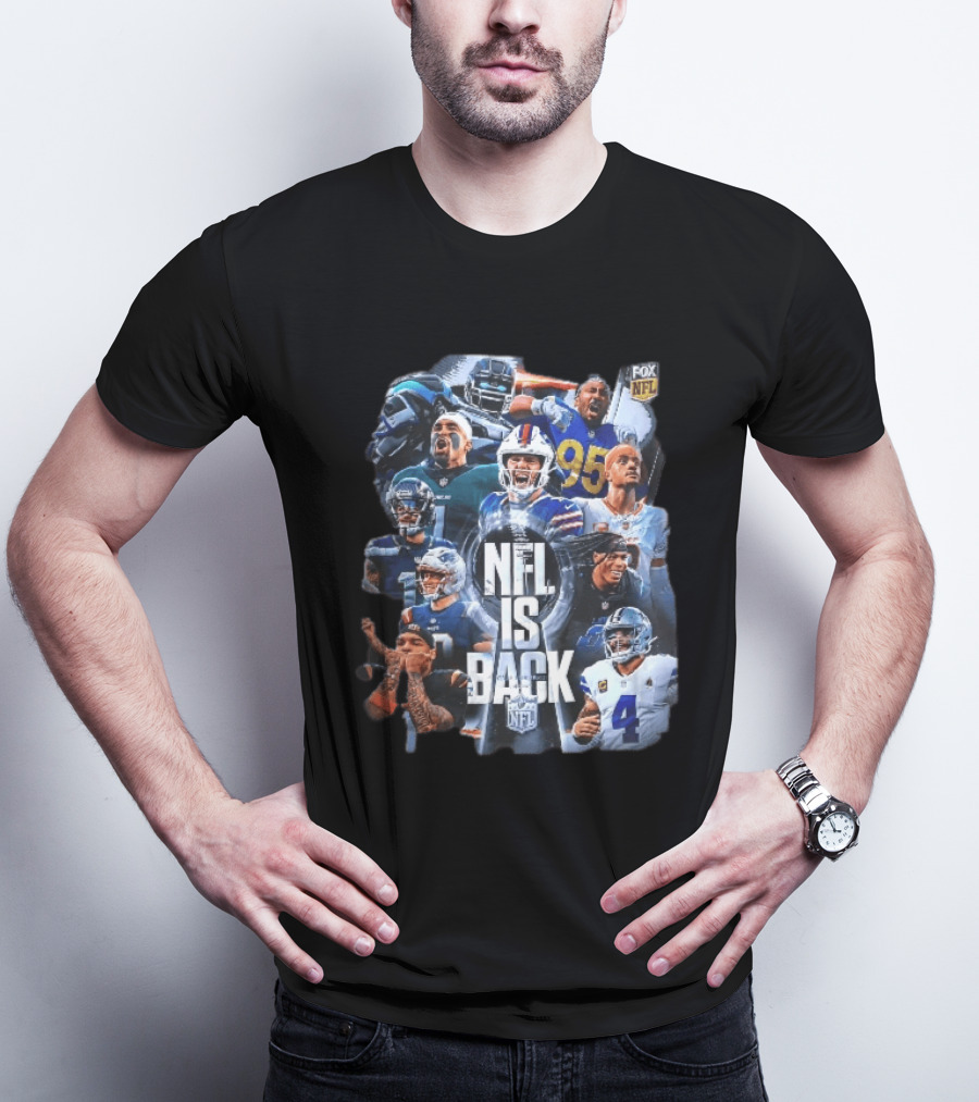 Fox NFL Is Back Vince Lombardi Trophy Football Player Collage T-Shirt
