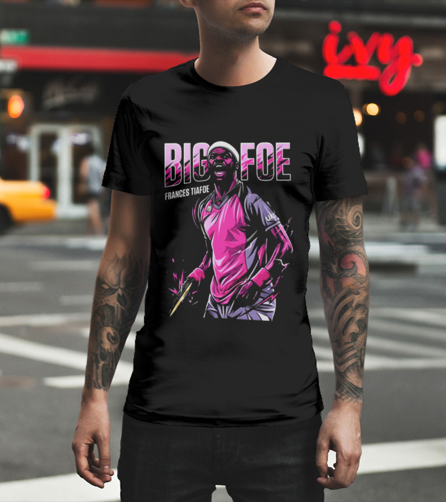 Frances Tiafoe Big Foe Tennis Scream Dynamic Pink Energy T-Shirt