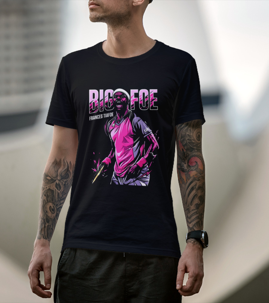 Frances Tiafoe Big Foe Tennis Scream Dynamic Pink Energy T-Shirt
