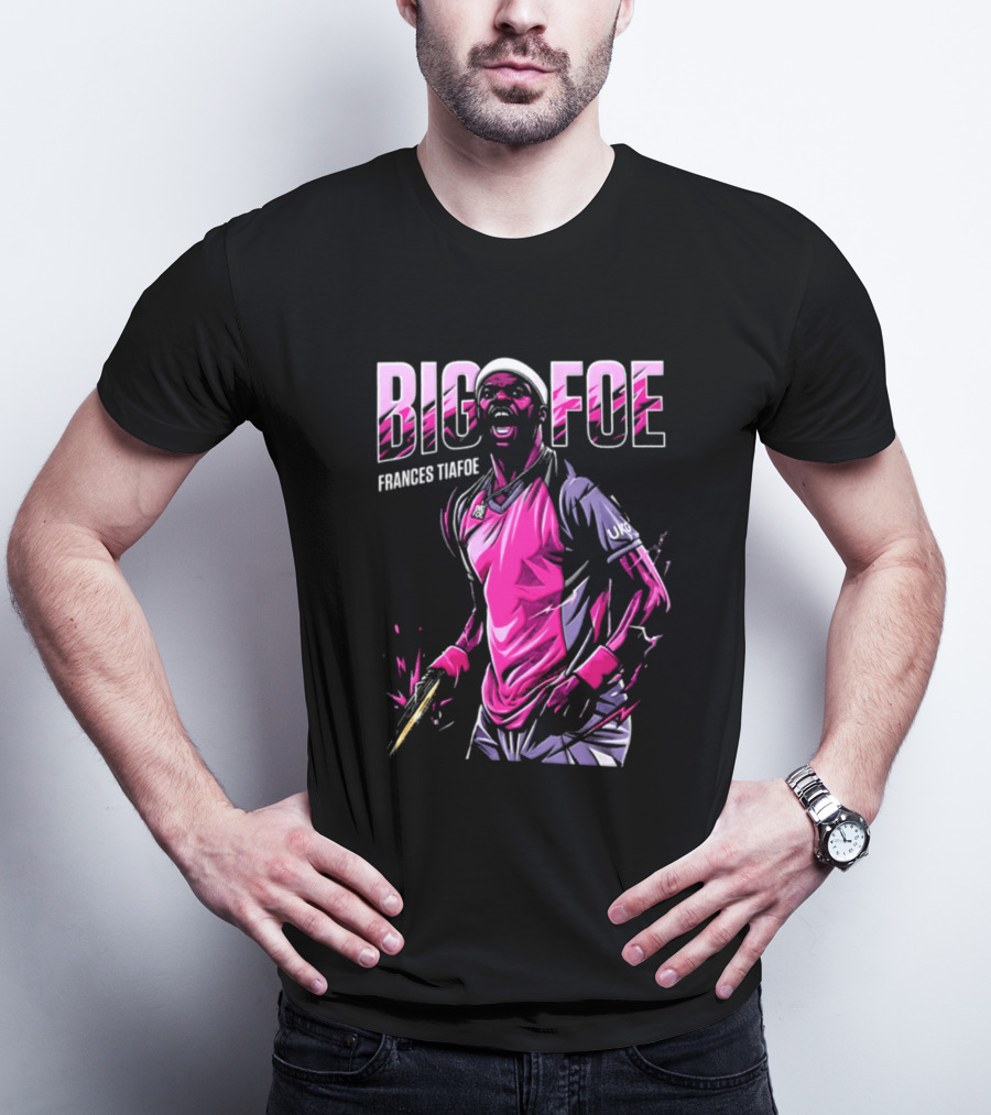 Frances Tiafoe Big Foe Tennis Scream Dynamic Pink Energy T-Shirt