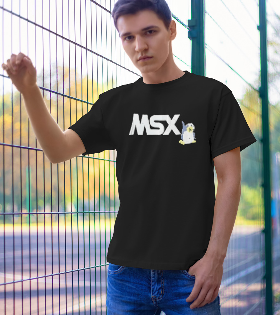 MSX Classic Pixel Penguin Video Game T-Shirt