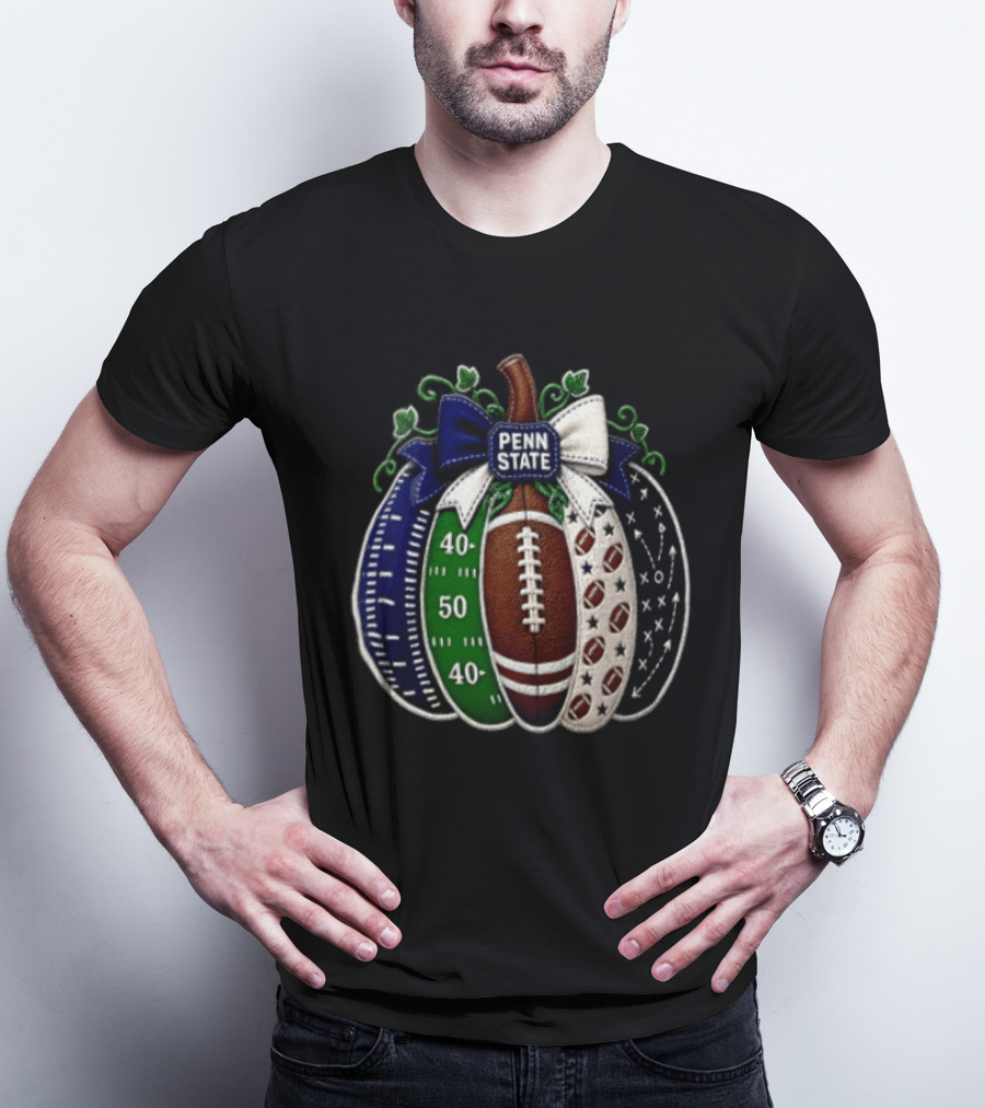 Penn State Football Pumpkin Fall Sports Season Football Decor T-Shirt