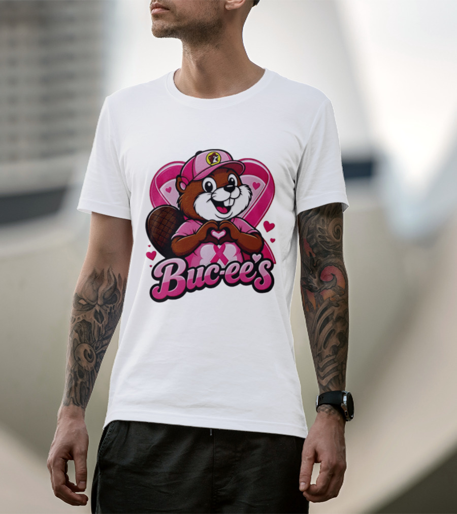 Buc Ee's Pink Ribbon Beaver Breast Cancer Awareness T-Shirt