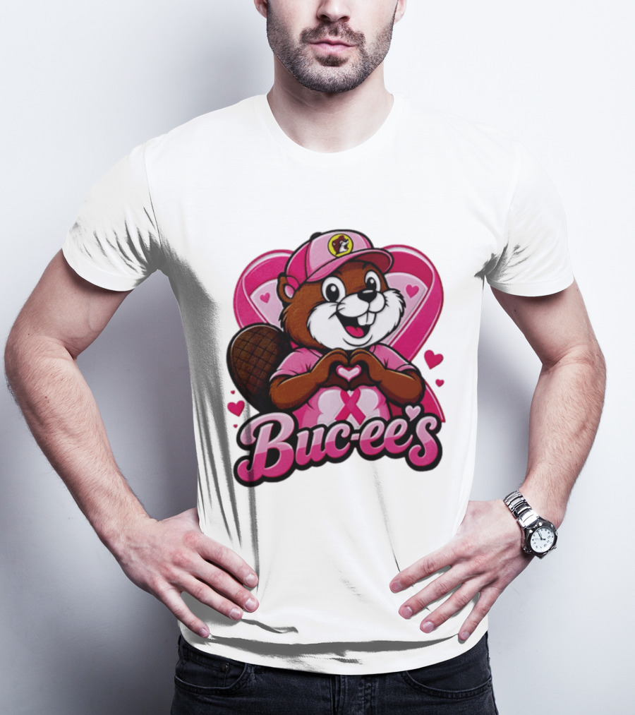 Buc Ee's Pink Ribbon Beaver Breast Cancer Awareness T-Shirt
