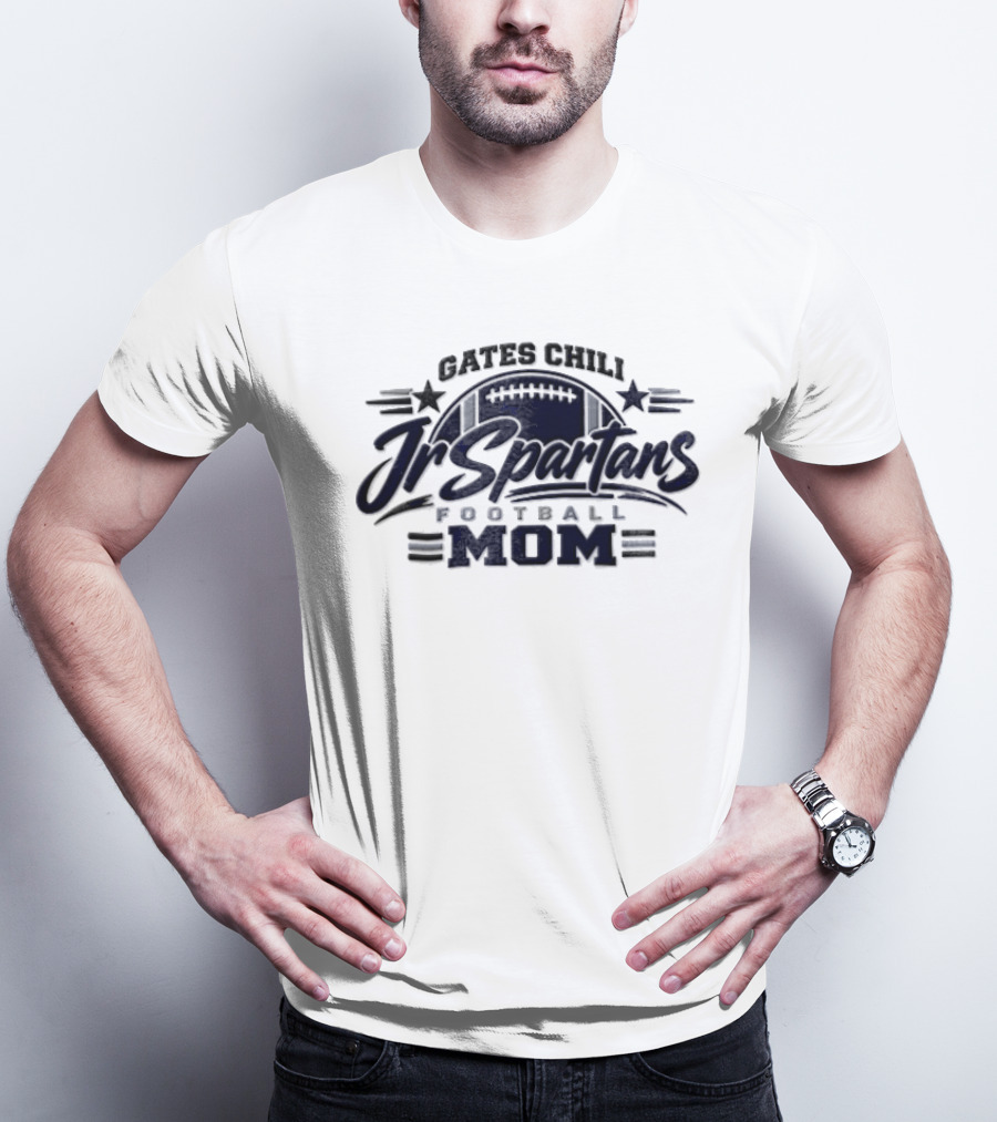 Gates Chili Jr Spartans Football Mom Starry Touchdown T-Shirt