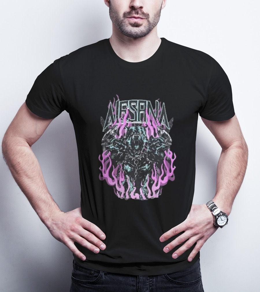 Alesana Cerberus Angel Statues With Purple Flames T-Shirt