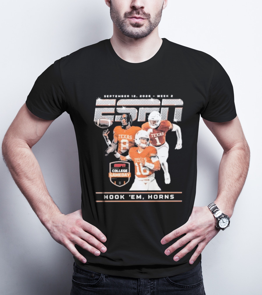 September 12 2026 ESPN College Gameday Texas Longhorns Hook 'Em Horns T-Shirt
