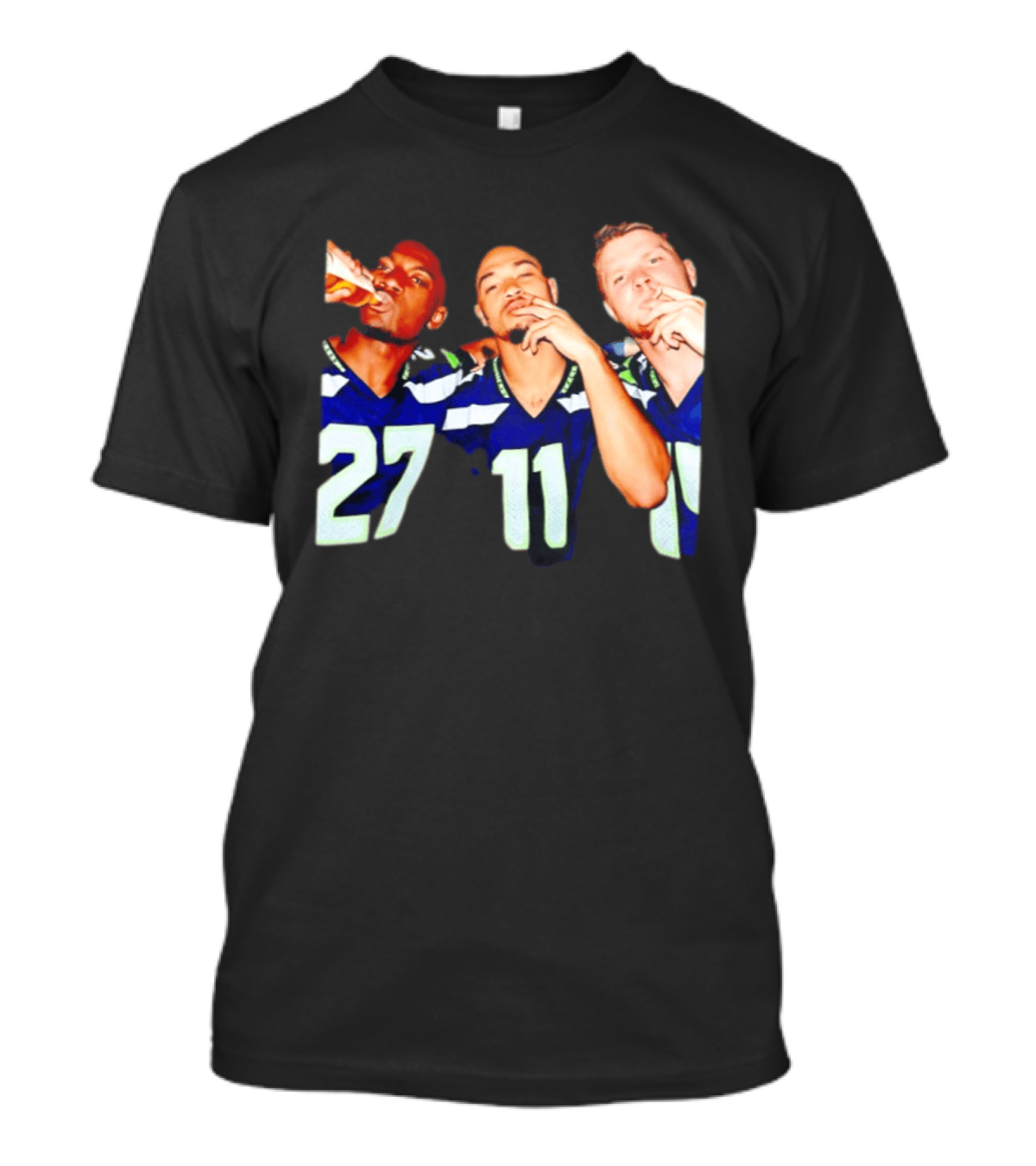 Avery Smith Jaxon Smith Njigba Sam Darnold Seattle Seahawks Smoking Image T-Shirt
