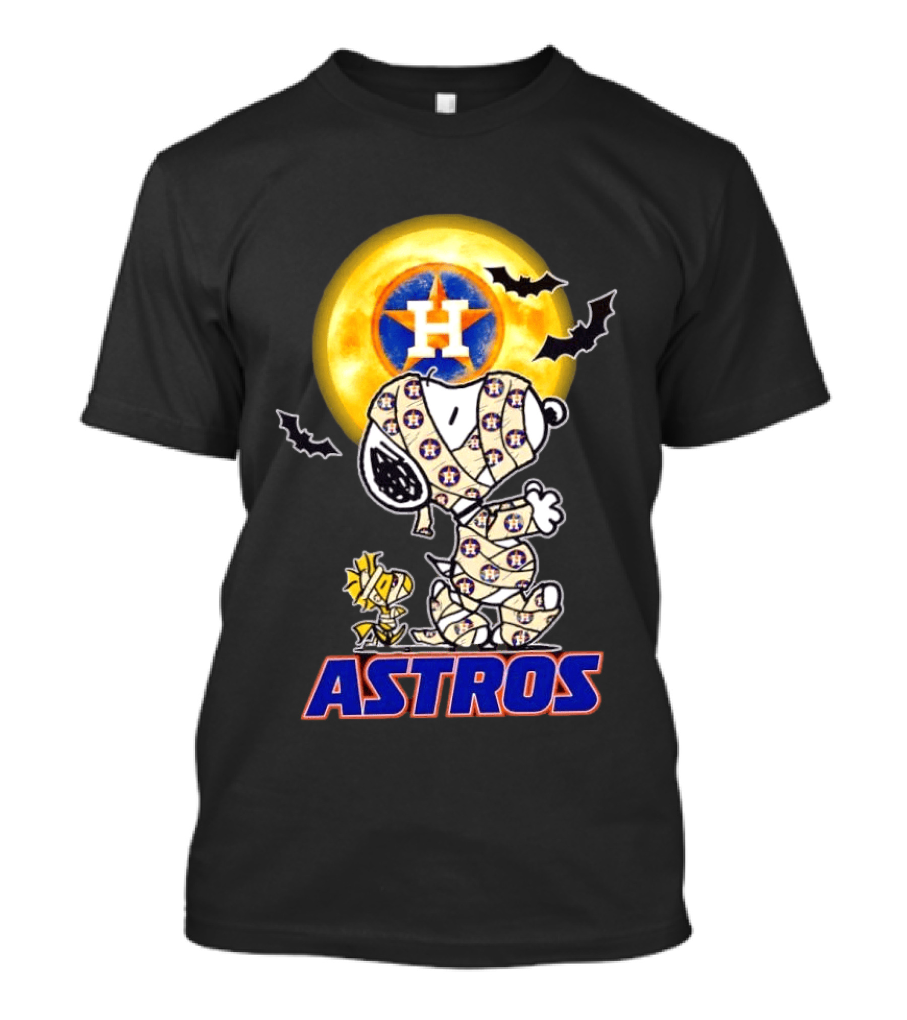 Houston Astros Snoopy Woodstock Halloween Mummy Cosplay T-Shirt