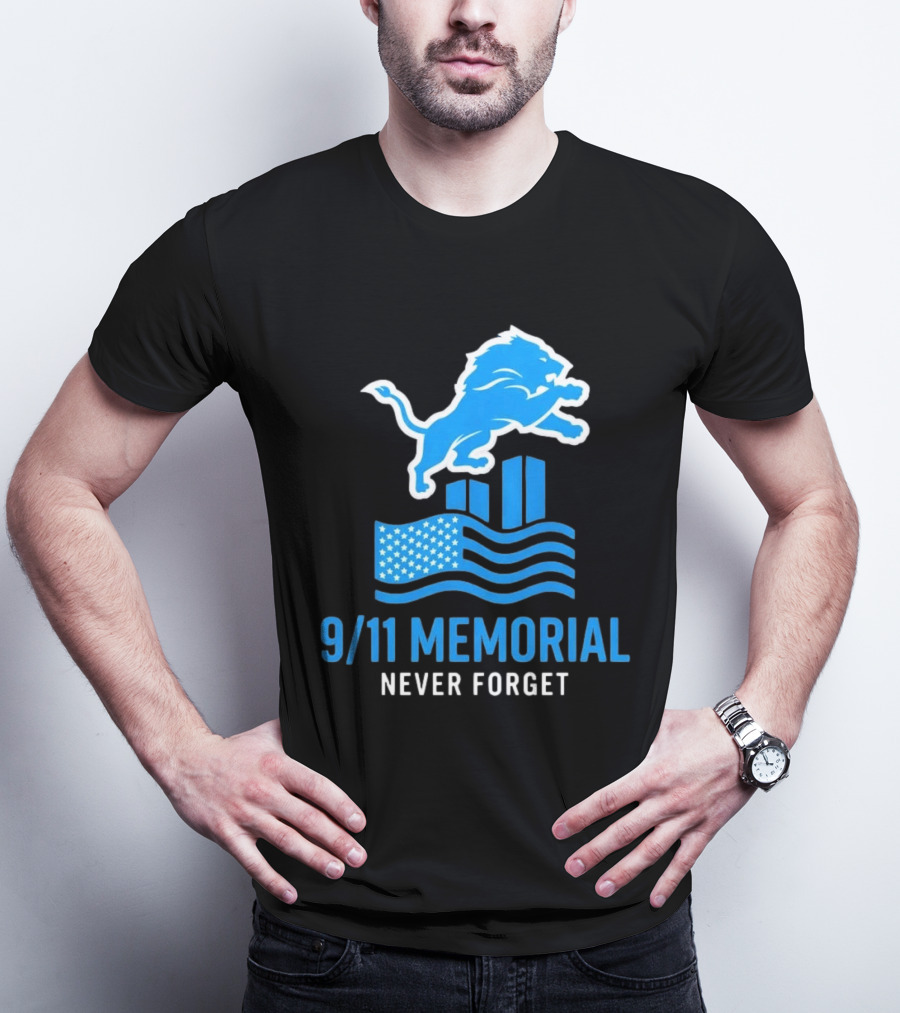 Detroit Lions 9/11 Memorial Never Forget 2026 T-Shirt