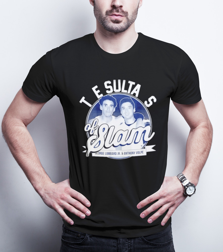 New York Yankees The Sultans Of Slam George Lombard Jr. Anthony Volpe T-Shirt