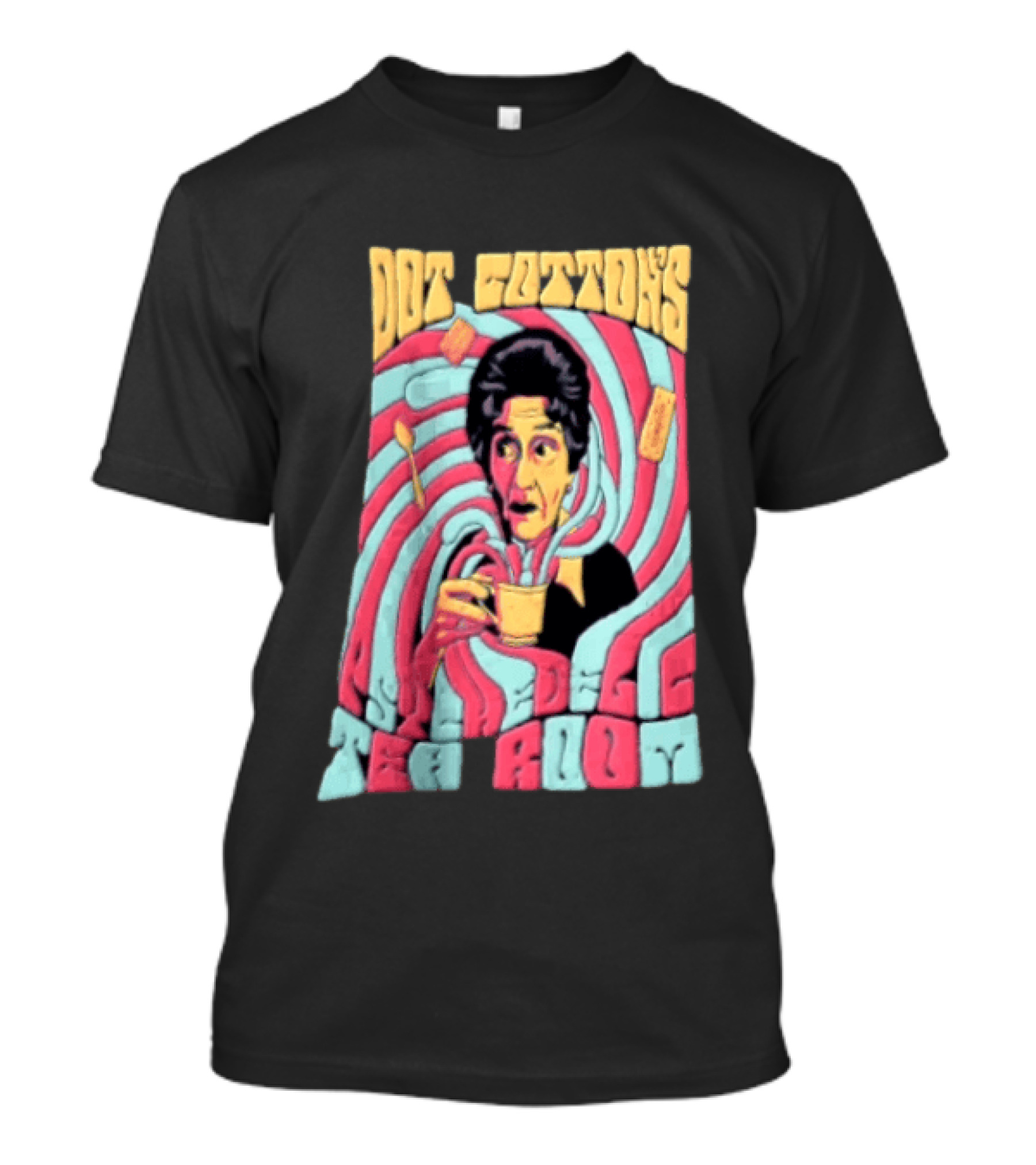 Dot Cotton's Psychedelic Tea Room Eastenders Retro Swirl T-Shirt