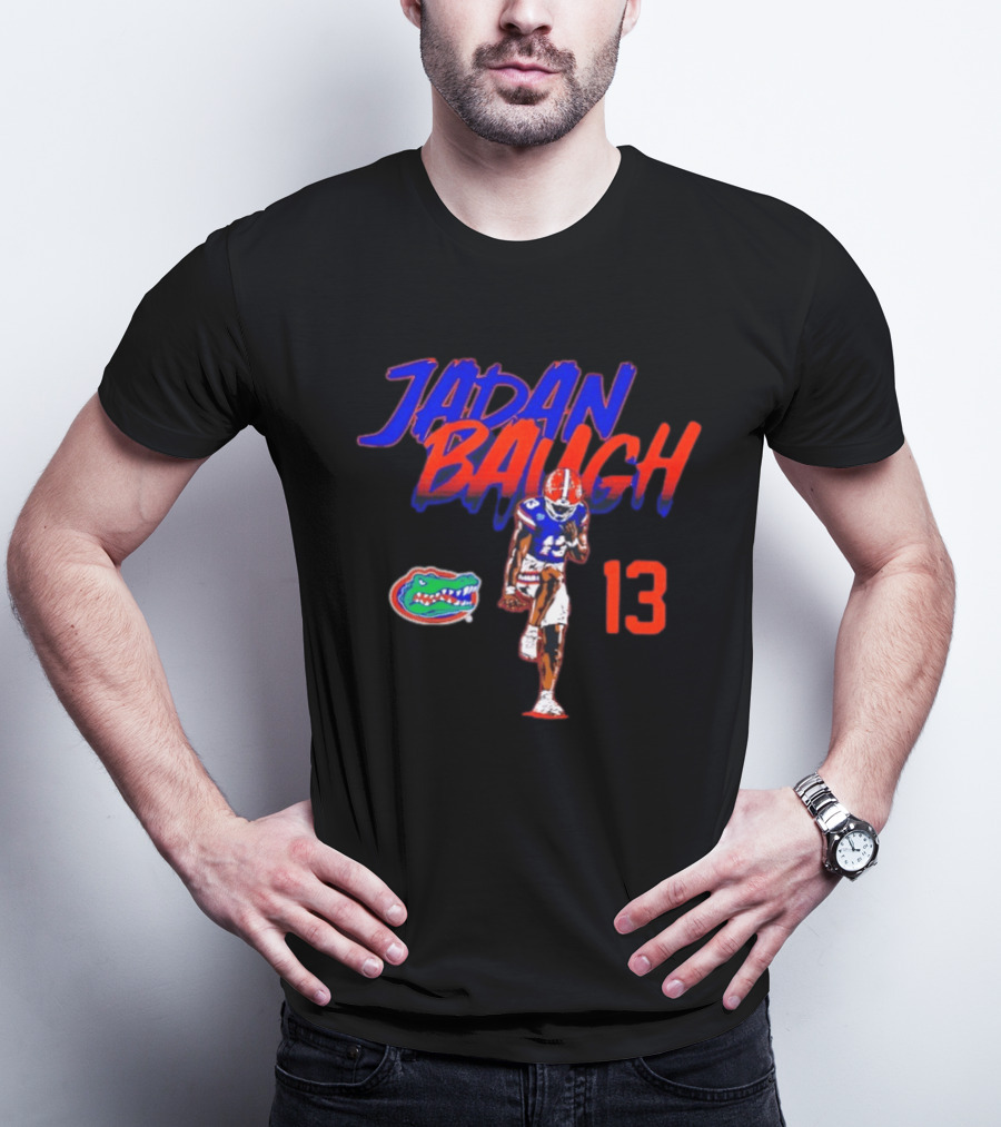 Florida Gators Jadan Baugh 13 Player Pose With Team T-Shirt
