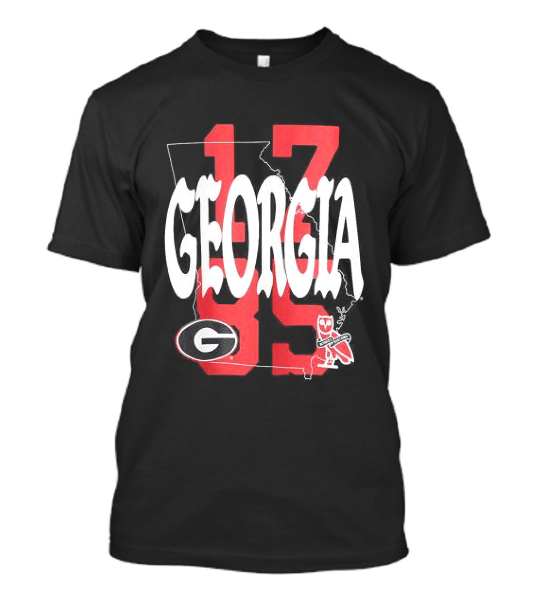 Georgia Bulldogs 13 Campus Store Ovo Black T-Shirt