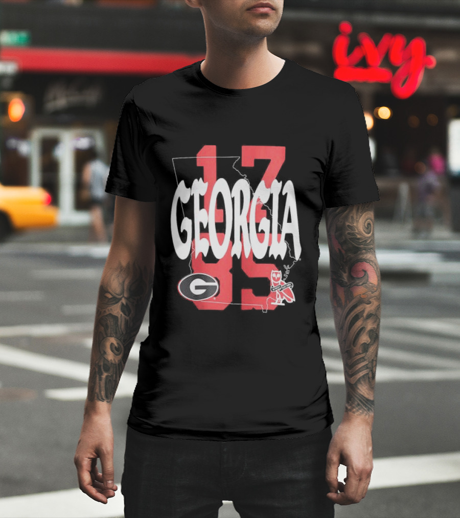 Georgia Bulldogs 13 Campus Store Ovo Black T-Shirt