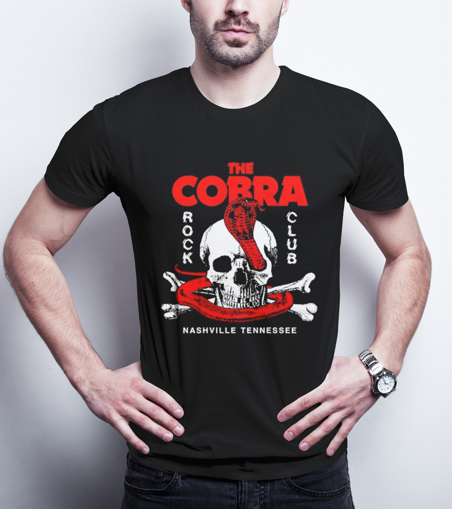The Cobra Rock Club Skull And Snake Nashville Tennessee T-Shirt