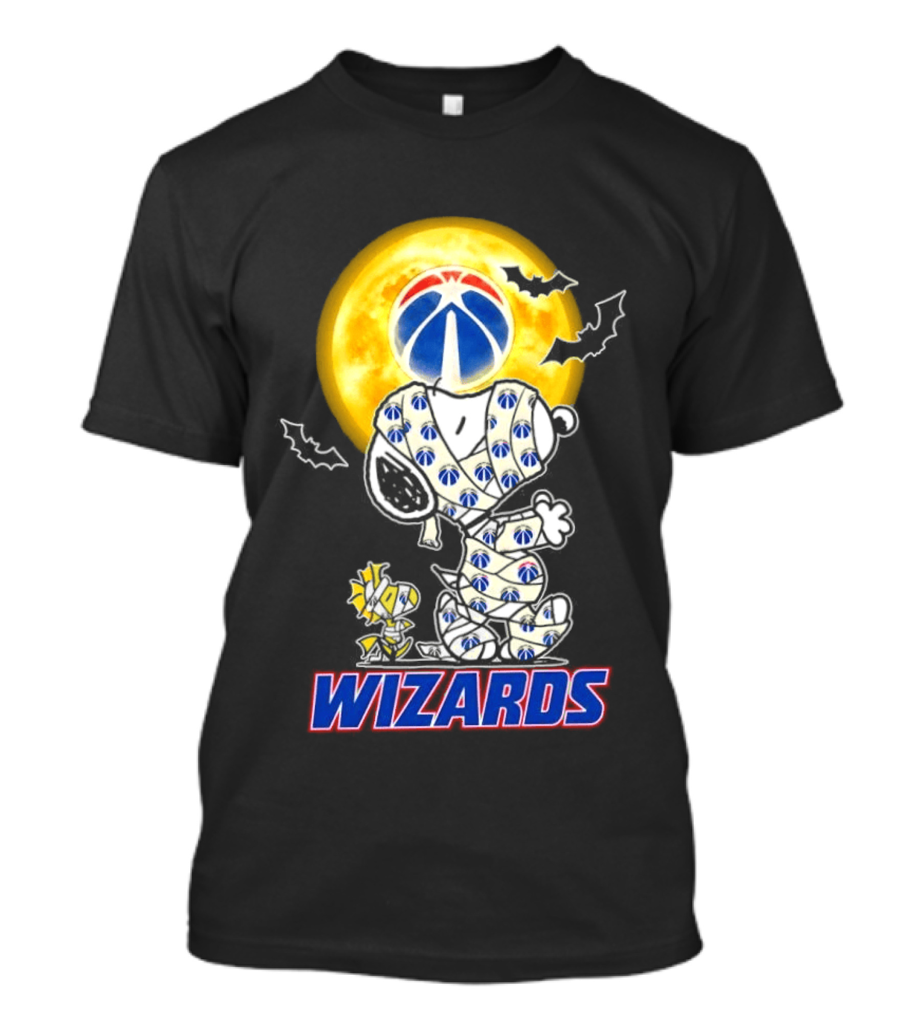 Washington Wizards Snoopy Woodstock Halloween Mummy Full Moon T-Shirt