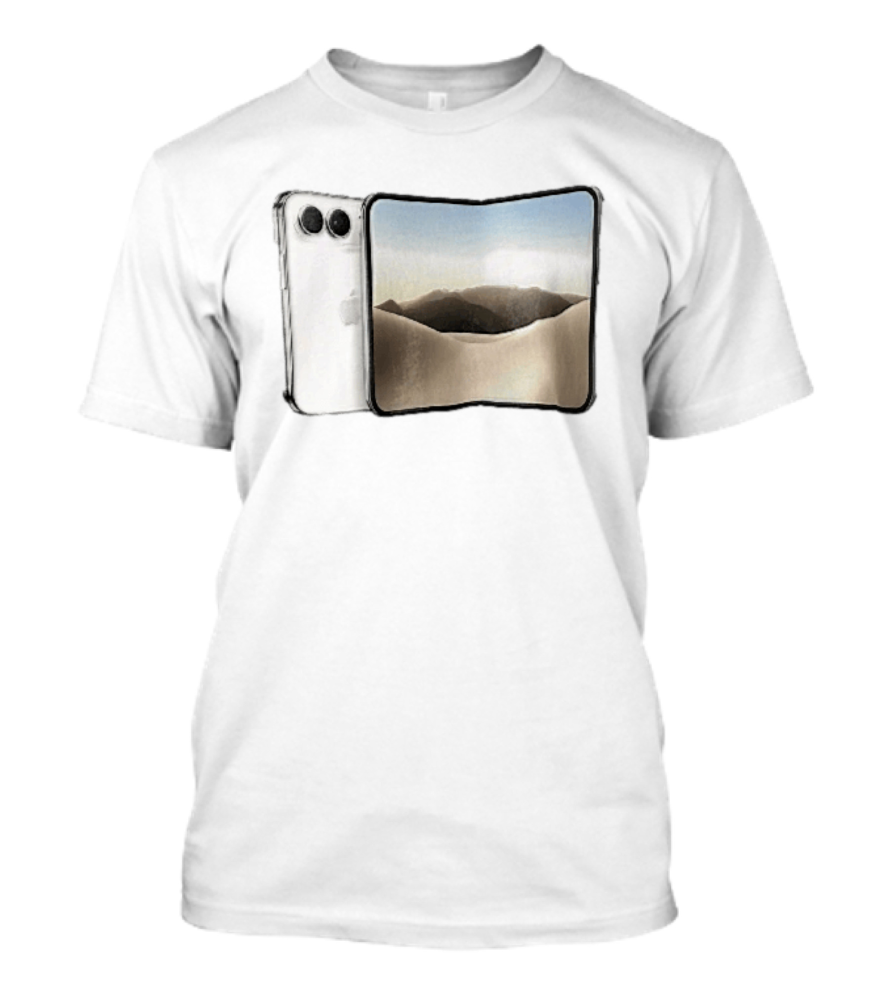 Apple Foldable Smartphone Concept Desert Landscape Screen T-Shirt