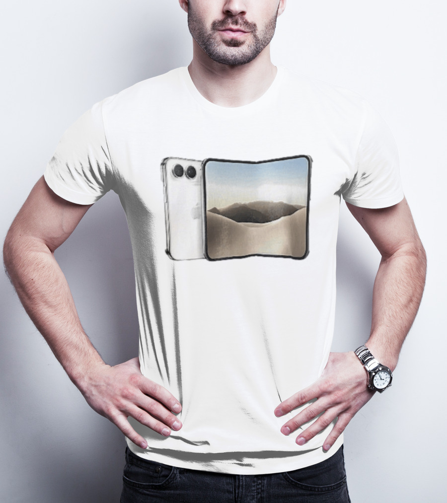 Apple Foldable Smartphone Concept Desert Landscape Screen T-Shirt