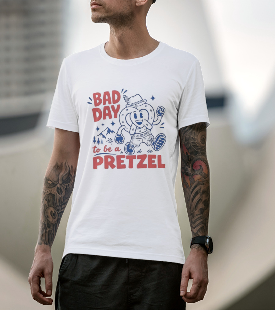 Bad Day To Be A Pretzel Cartoon Character Adventure T-Shirt