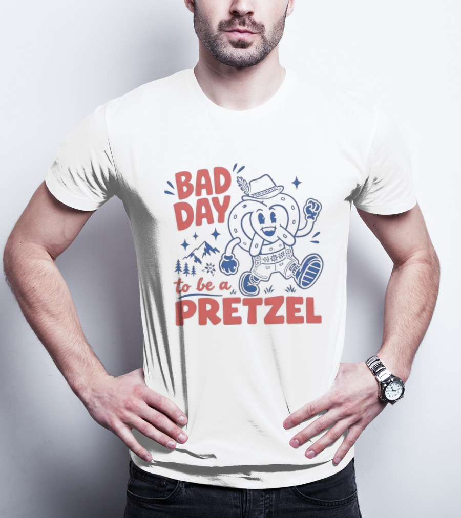 Bad Day To Be A Pretzel Cartoon Character Adventure T-Shirt