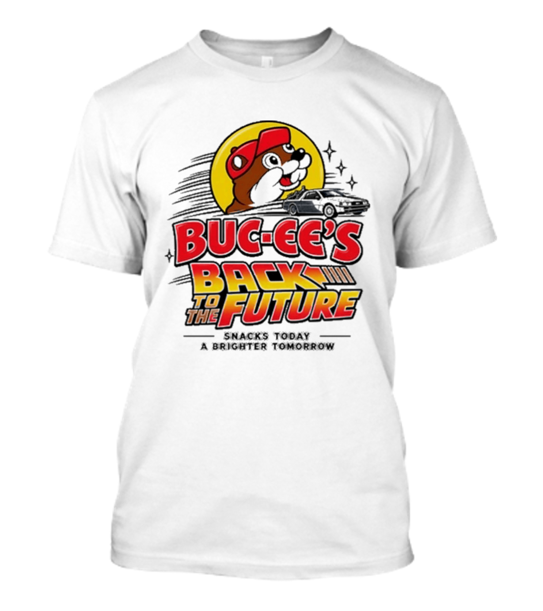 Buc Ee's Back To The Future DeLorean Snacks Today Brighter Tomorrow T-Shirt