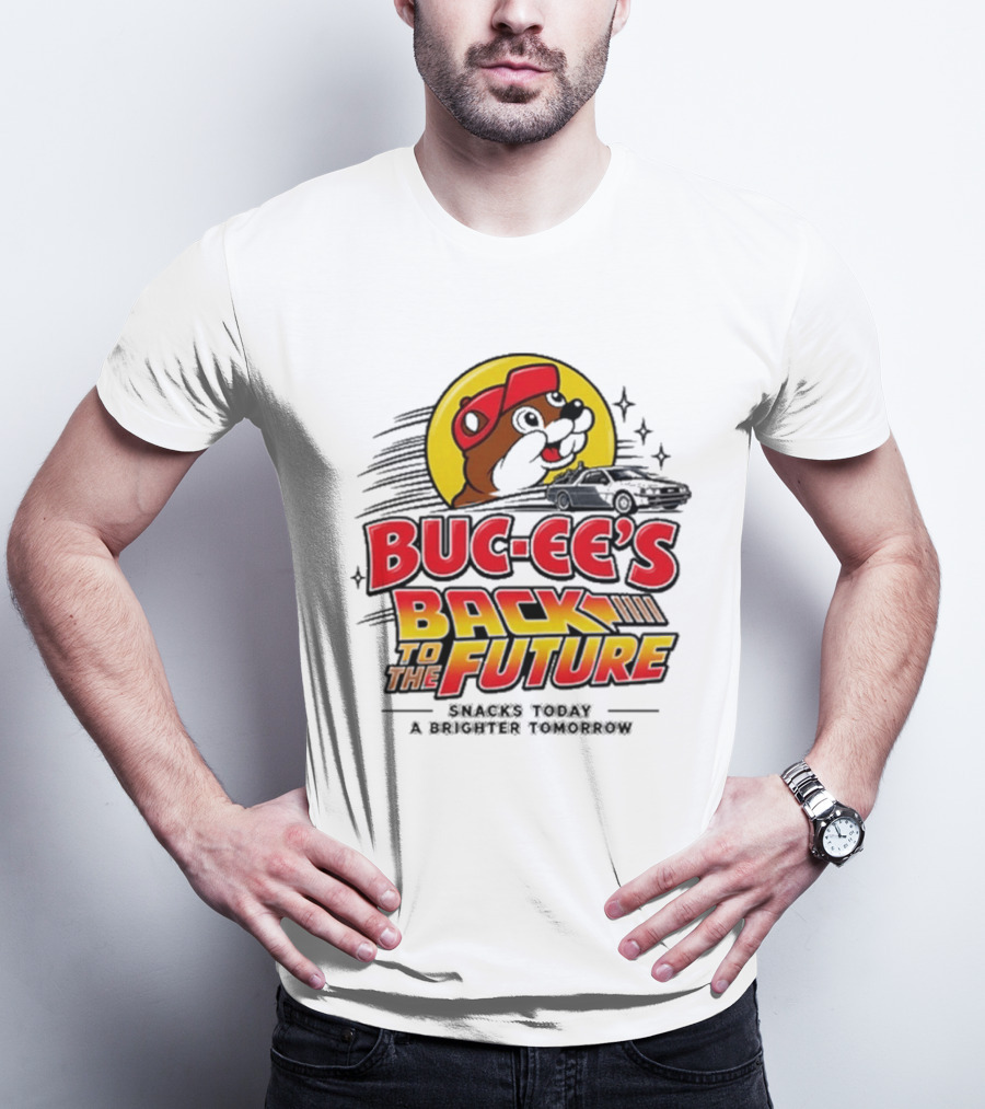 Buc Ee's Back To The Future DeLorean Snacks Today Brighter Tomorrow T-Shirt