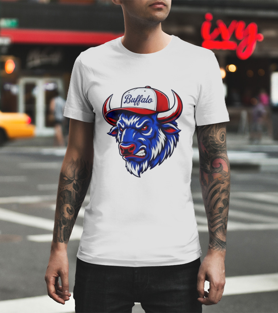 Buffalo Bison Bull Hat Sports T-Shirt