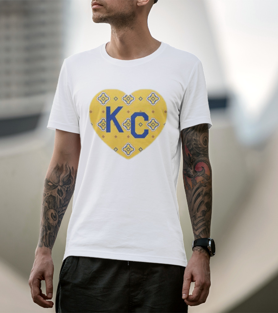 Charlie Hustle KC Heart Plaza Fair Mosaic White T-Shirt