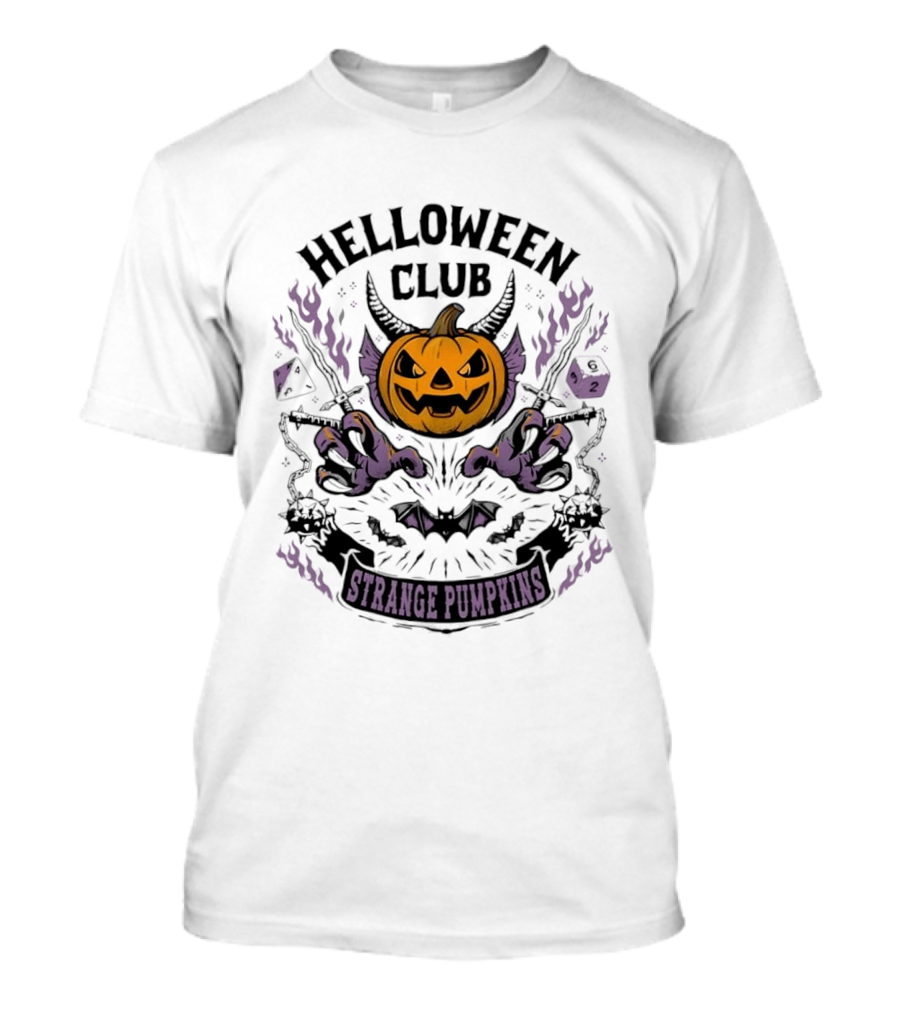 Helloween Club Strange Pumpkins Halloween Jack O' Lantern Monster Claws T-Shirt