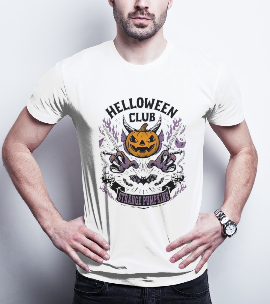 Helloween Club Strange Pumpkins Halloween Jack O' Lantern Monster Claws T-Shirt