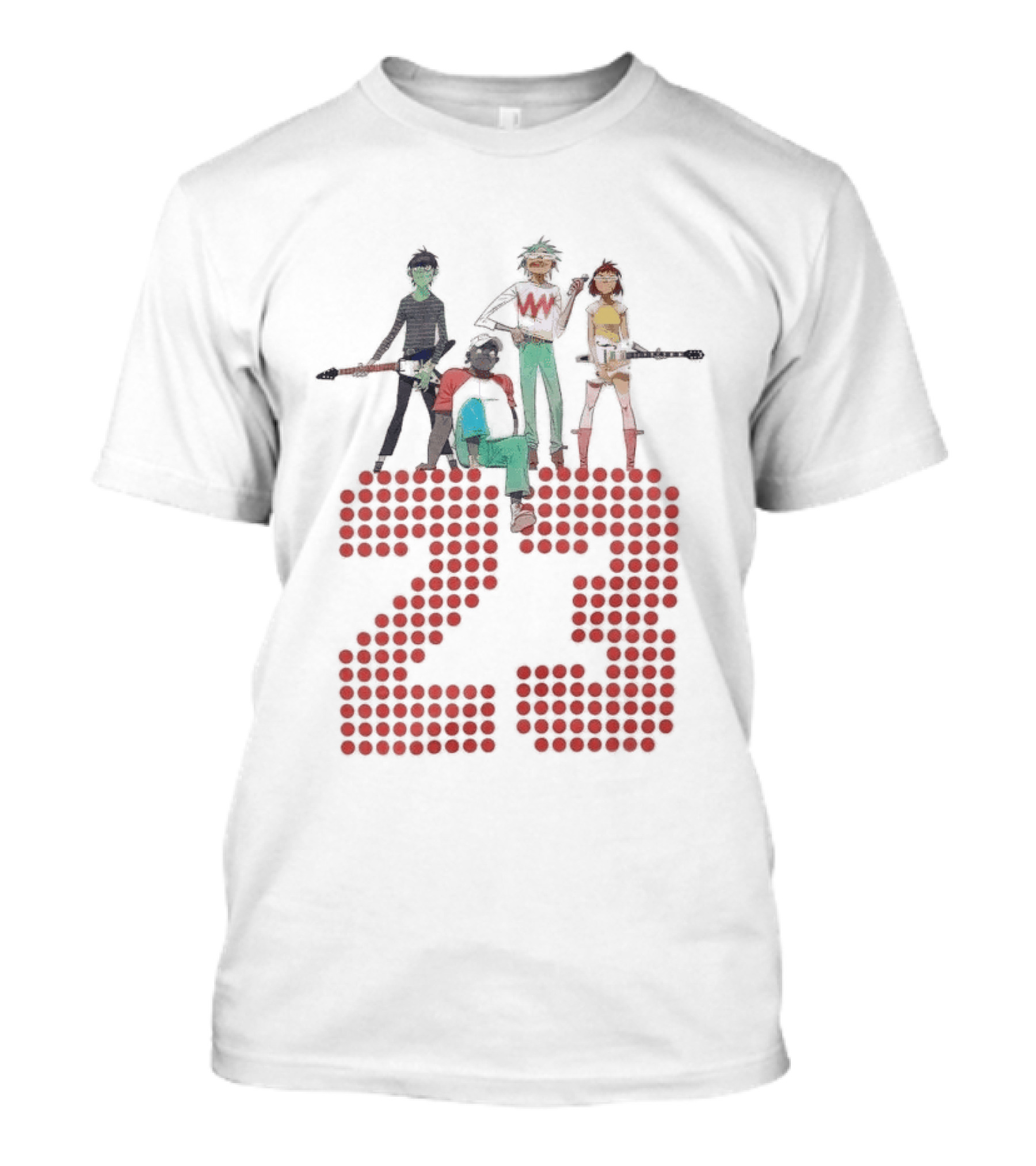 Hot Topic Gorillaz Band 23 Group Red Dots T-Shirt