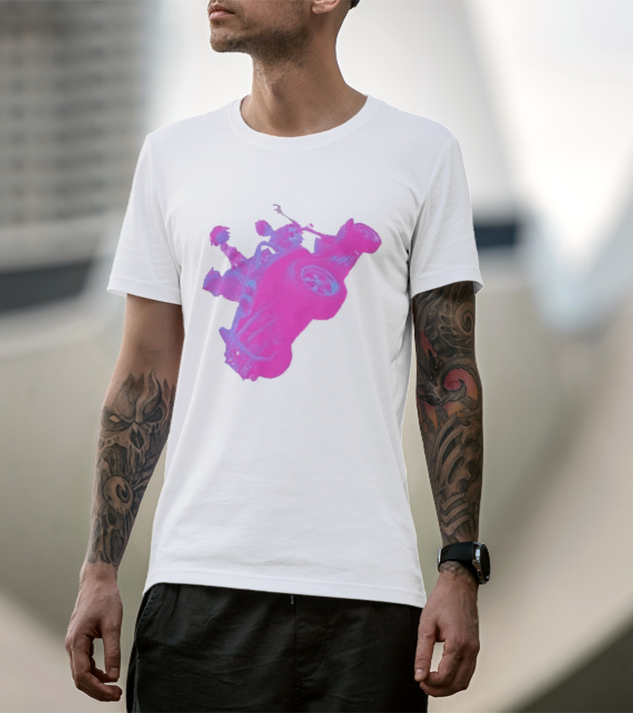 Hot Topic Gorillaz Neon Buggy Pink Blue Vehicle T-Shirt