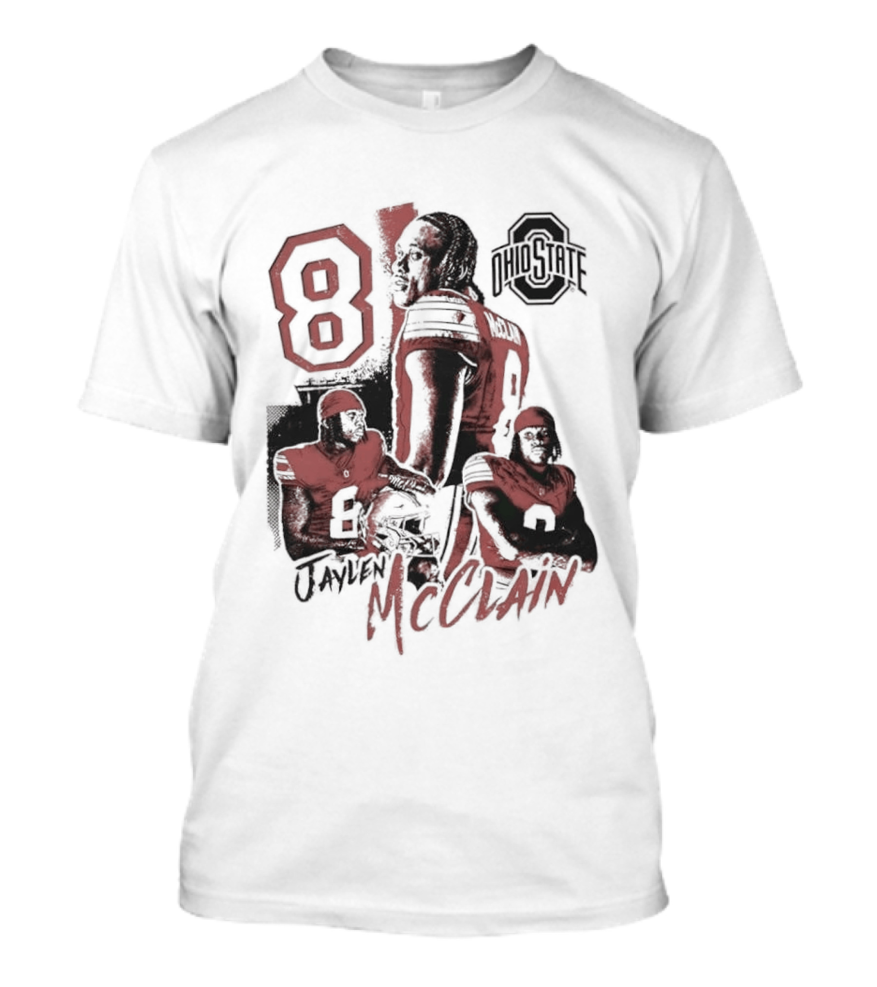 Ohio State Buckeyes Jaylen McClain No 8 Football Player T-Shirt