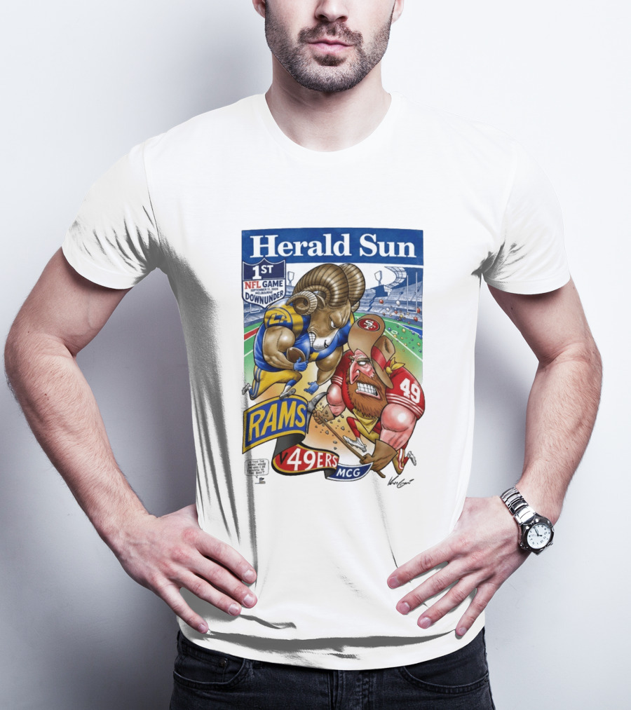Herald Sun 1st NFL Game Down Under September 11 2026 Rams Vs 49ers MCG Melbourne T-Shirt